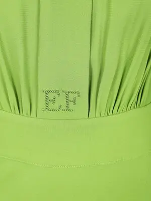 Elisabetta Franchi Midi Dress With Ruffled Hem - Green