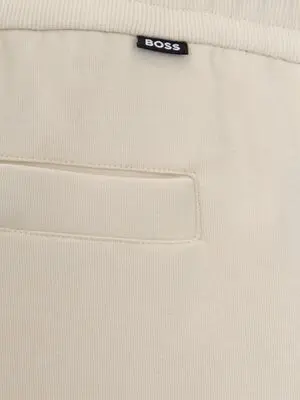 BOSS Slim Fit Cotton And Modal Blend Jogger Pants With Drawstring Waist - White
