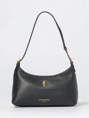 Kurt Geiger Mini Shoulder Bag In Grained Leather With Adjustable Handle - Black