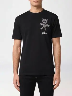 Philipp Plein Slim Fit Cotton T-shirt With Contrast Teddy Bear Print - Black