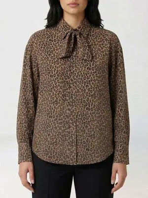 SA SU PHI Silk Shirt With Animal Print - Brown