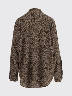SA SU PHI Silk Shirt With Animal Print - Brown