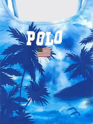 Polo Ralph Lauren Square Neck Floral Print One-piece Swimsuit