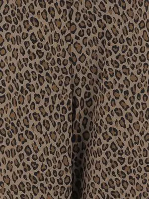 SA SU PHI Animal Print Cotton Blend Trousers - Brown