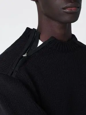 OAMC Textured Knit Pullover With Shoulder Detail - Black