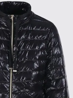Herno Short Quilted Down Jacket In Technical Fabric With High Neck And Ruffled Hem