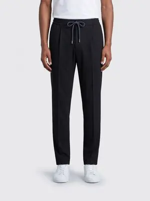 Incotex Slim Fit Trousers In Virgin Wool With Drawstring Waist - Black
