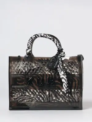 Kurt Geiger Jelly Perforated Pvc Handbag With Zebra Print And Inner Pouch - Black