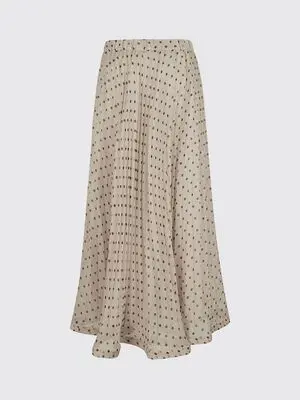 PAROSH P.a.r.o.s.h. Pleated Silk Polka Dot Maxi Skirt