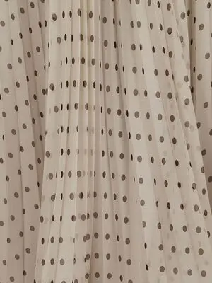 PAROSH P.a.r.o.s.h. Pleated Silk Polka Dot Maxi Skirt
