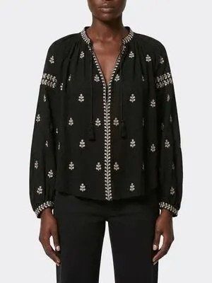 Isabel Marant Étoile Printed Cotton Blouse - Black