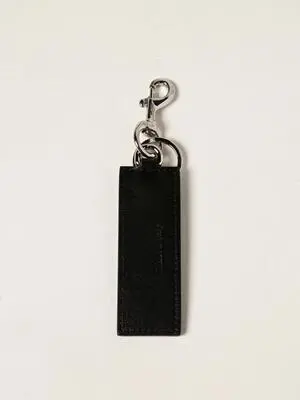 Moschino Leather Key Ring With Logo