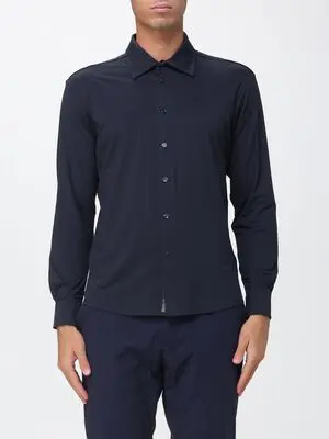 SAVE THE DUCK Casual Stretch Technical Fabric Shirt With French Collar By - Navy