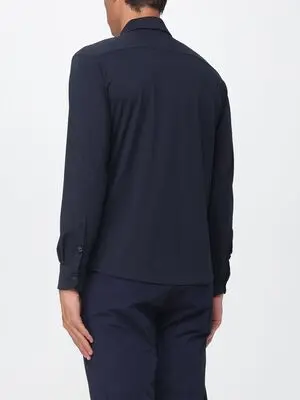SAVE THE DUCK Casual Stretch Technical Fabric Shirt With French Collar By - Navy