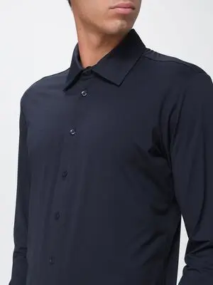 SAVE THE DUCK Casual Stretch Technical Fabric Shirt With French Collar By - Navy