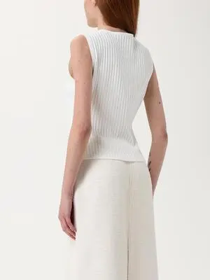 Just Cavalli Sleeveless Ribbed Knit Top With Chain Detail