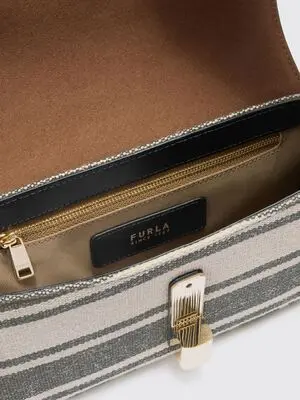 Furla Striped Canvas Crossbody Bag