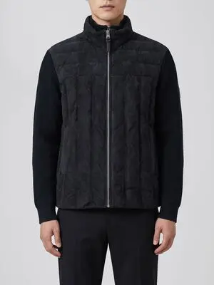 Mackage Landen Quilted Virgin Wool Jacket With Leather Details - Blue