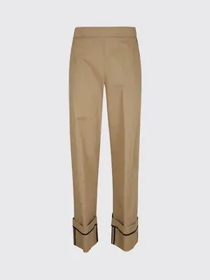 Herno High-waisted Wide-leg Pants In Water-repellent Cotton Gabardine - Camel