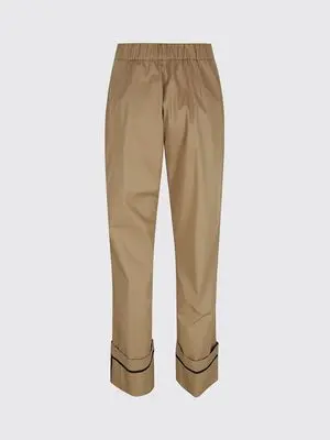 Herno High-waisted Wide-leg Pants In Water-repellent Cotton Gabardine - Camel