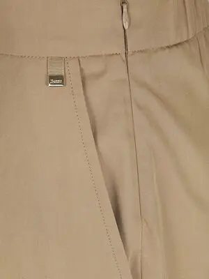 Herno High-waisted Wide-leg Pants In Water-repellent Cotton Gabardine - Camel