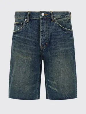 PURPLE BRAND 5-pocket Knee-length Cotton Denim Shorts