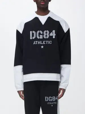 Dolce & Gabbana Relaxed Fit Cotton Crewneck Sweatshirt With Contrast Logo - Black