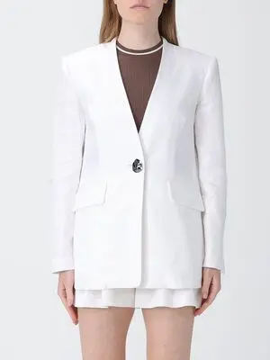 Armani Exchange Single-breasted Linen Blazer - White