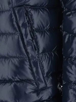 Herno Quilted Ultra-light Nylon Short Down Jacket With Hood - Navy