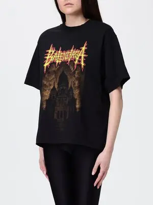 Balenciaga Cotton T-shirt With Graphic Print - Black