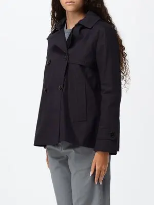 Herno Short Double-breasted Cotton Trench Coat With Hood And Cuff Straps
