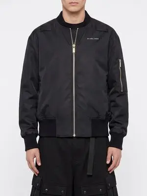 44 LABEL GROUP Nylon Bomber Jacket With Back Logo And Bomber Collar - Black