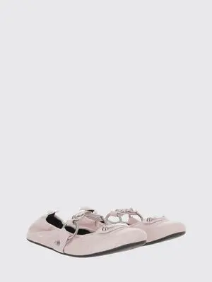 Balenciaga City Arena Leather Ballet Flats With Bow Detailing - Pink
