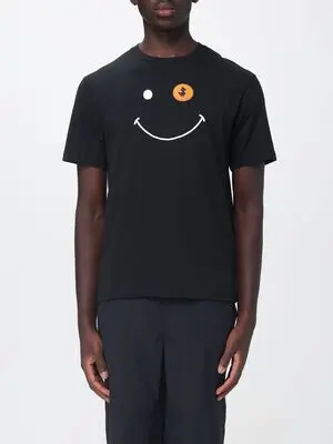 SAVE THE DUCK Cotton Crewneck T-shirt With Contrasting Front Logo By - Black