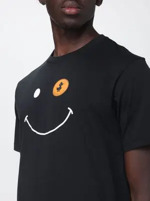 SAVE THE DUCK Cotton Crewneck T-shirt With Contrasting Front Logo By - Black