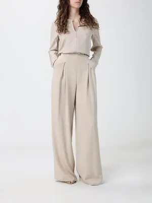 Max Mara High-waisted Wide-leg Stretch Silk Satin Trousers - Sand