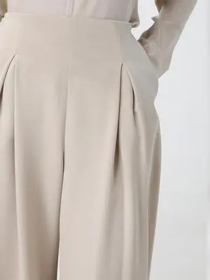 Max Mara High-waisted Wide-leg Stretch Silk Satin Trousers - Sand