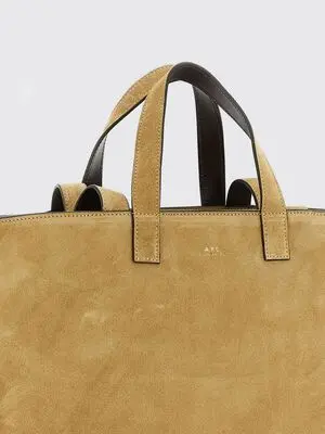 A.p.c. Le Drummer Suede Leather Tote Bag With Laminated Logo