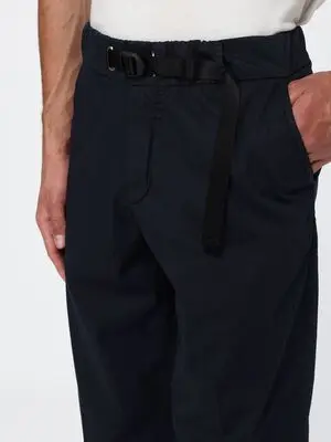 Peuterey Stretch Cotton Trousers With Drawstring Waist And Straight Leg - Navy