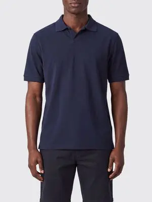 Herno Short-sleeved Polo Shirt In Cotton With Classic Collar And V-neck - Blue