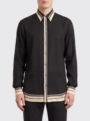 Dolce & Gabbana Classic Pure Silk Shirt With French Collar - Black
