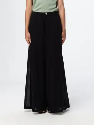 FORTE_FORTE Linen Wide-leg Trousers - Black
