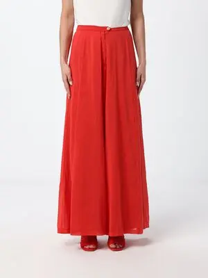 FORTE_FORTE Linen Wide-leg Trousers - Red