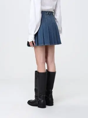 Burberry Pleated Denim Mini Skirt