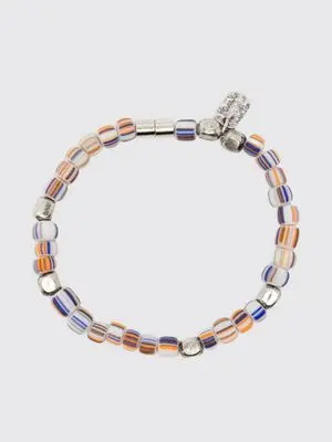 Paul Smith Striped Beaded Metal Bracelet - White