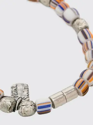 Paul Smith Striped Beaded Metal Bracelet