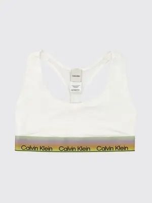 Calvin Klein Cotton And Modal Blend Bralette With Racerback - White