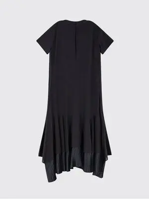 Sacai Cotton Dress With Pleated Hem
