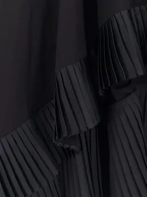Sacai Cotton Dress With Pleated Hem