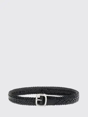 Hereu Woven Calfskin Belt With Pin Buckle - Black